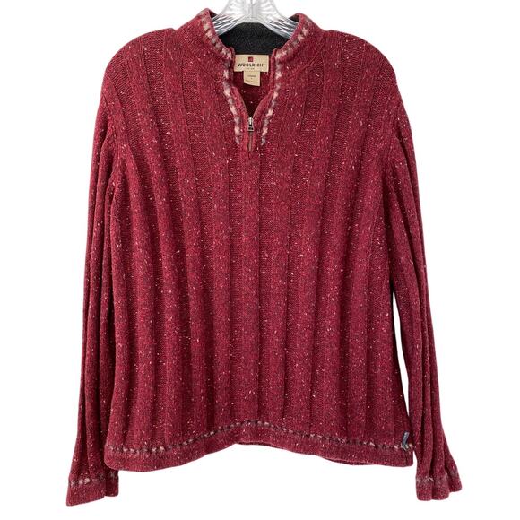 Woolrich | Sweaters | Woolrich Ruby Heather Quarter Zip Cable Knit ...